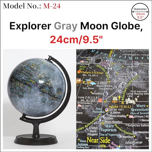 Mapsoft Expolorer Moon Globe, 24cm/9.5", M-24, Lunar Globe, Moon Map, Lunar Map