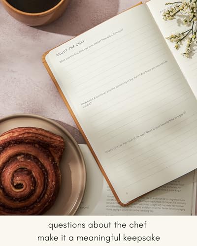 KUNITSA CO. Recipe Notebook - Keepsake Gift. Hardcover Blank Recipe Book to Write in Your Own Recipes, with Journaling Prompts about the Chef. 100 recipes (Mustard Yellow)