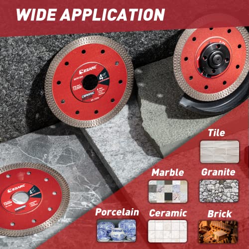 EZARC 4-1/2 inch Super Thin Diamond Blade, Diamond Saw Blades for Angle Grinder, 4.5" Tile Blade for Smooth Cutting Porcelain Ceramic Granite Marble Tile (2-Pack)