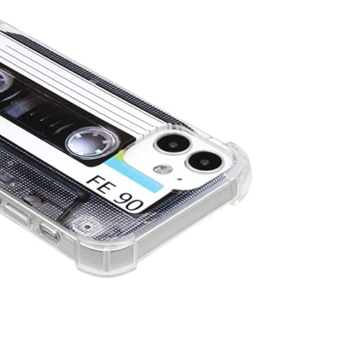FAteamll Case for iPhone 12 Mini, Matte Finish Heavy Duty Soft Back Cover with Reinforced Corners TPU Soft Bumper Retro Cassette Tape Case Compatible with iPhone 12 Mini 5.4 Inch 2020 Released