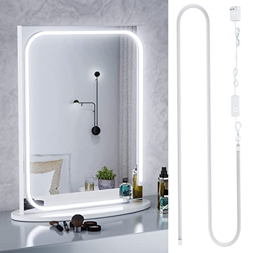 MY BEAUTY LIGHT LED Vanity Lights, 6000K Dimmable Daylight White Vanity Mirror Lights, 6.56FT Bright Makeup Light, ELT Approval 24V Stick on Lights for Bathroom Mirror, Full Length Mirror, Wall Mirror