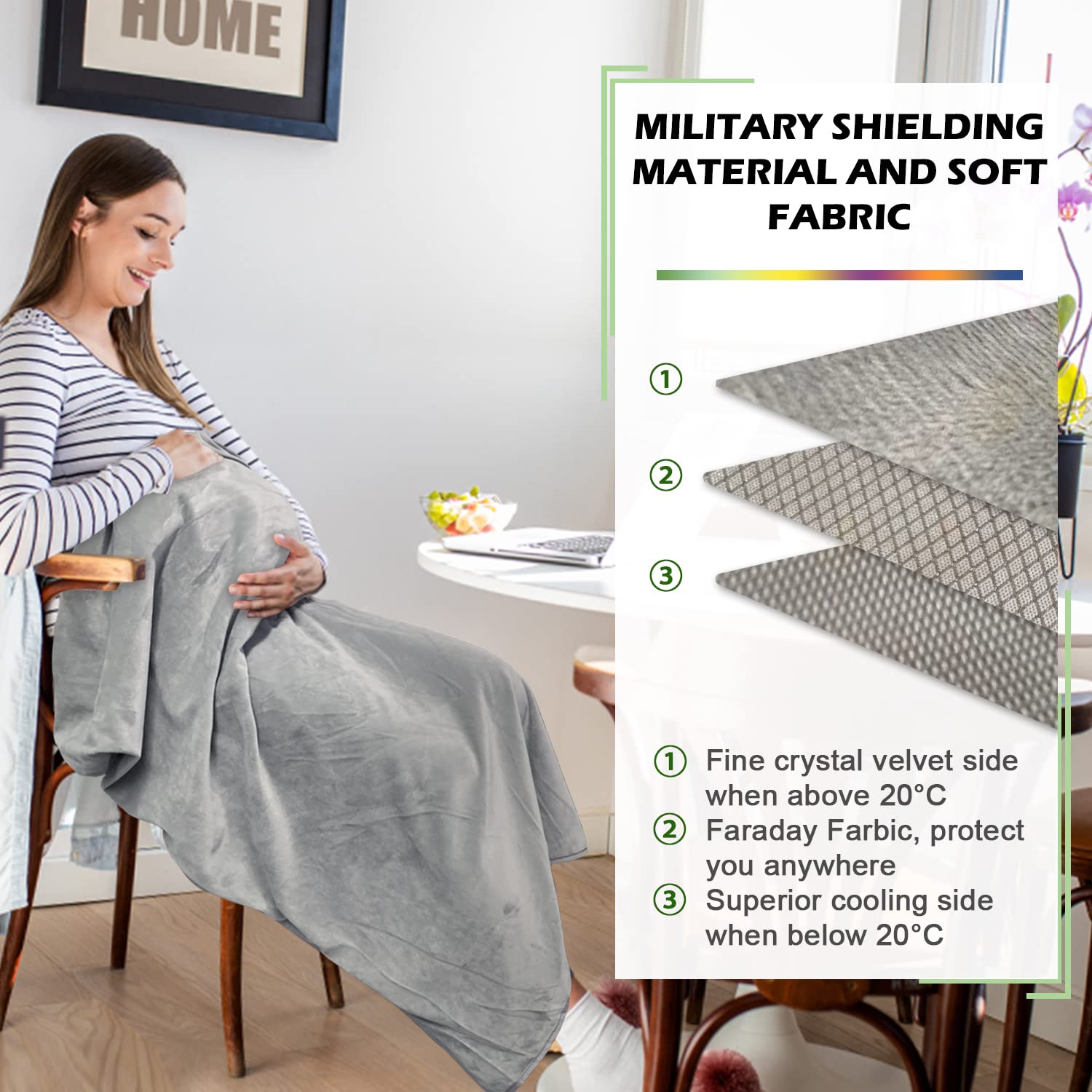 Faraday Blanket, EMI Protection Blanket for Pregnant and New Born Baby, Protective Belly Pregnancy Baby Blanket