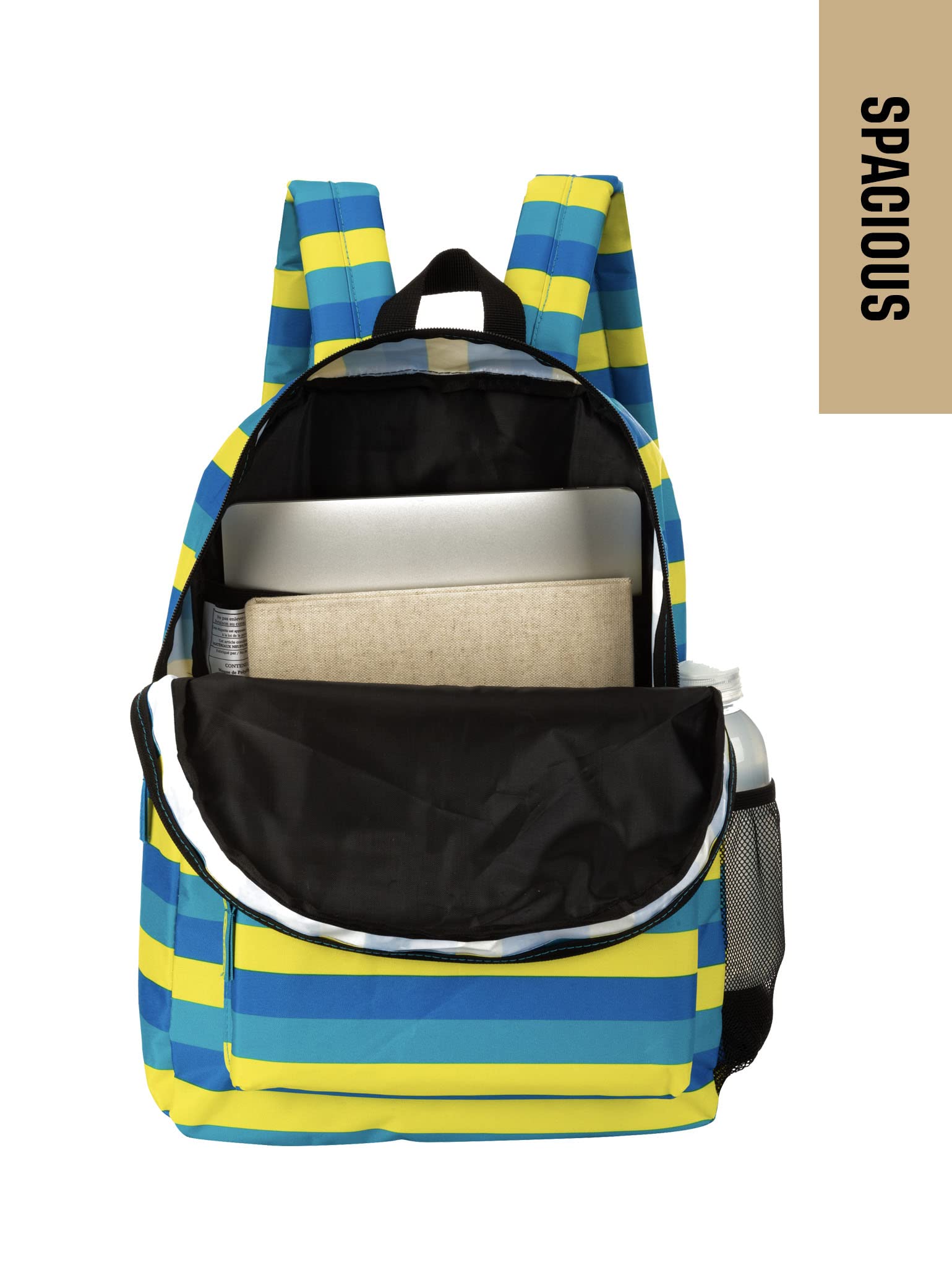 Dickies Freshman Backpack Classic Logo Water Resistant Casual Daypack for Travel Fits 15.6 Inch Notebook (Lemon Blue Stripe)