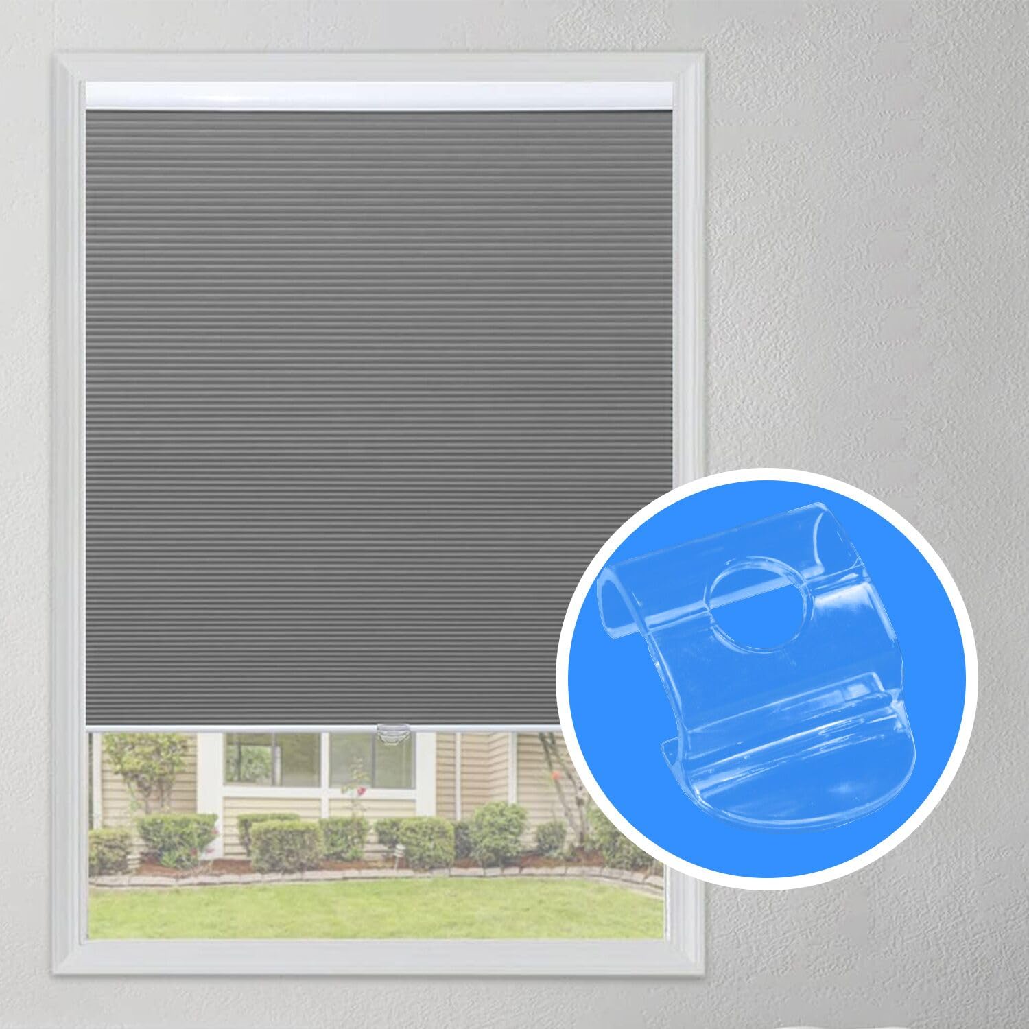 Cordless Pleated Window Shades Handle Clear Plastic Honeycomb Blinds Cellular Blind Roller Shade Lift Handles for Shades Bottom Rail or Rod