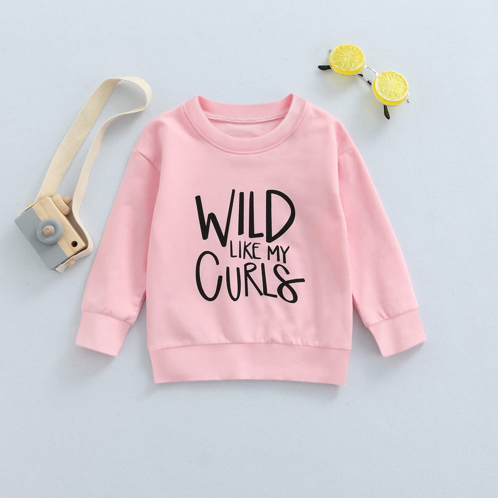 Engofs Newborn Infant Baby Boy Girl Sweatshirt Long Sleeve 0 6 12 18 24 Months Letter Print Pullover Sweater Fall Winter Clothes Purple 2-3T