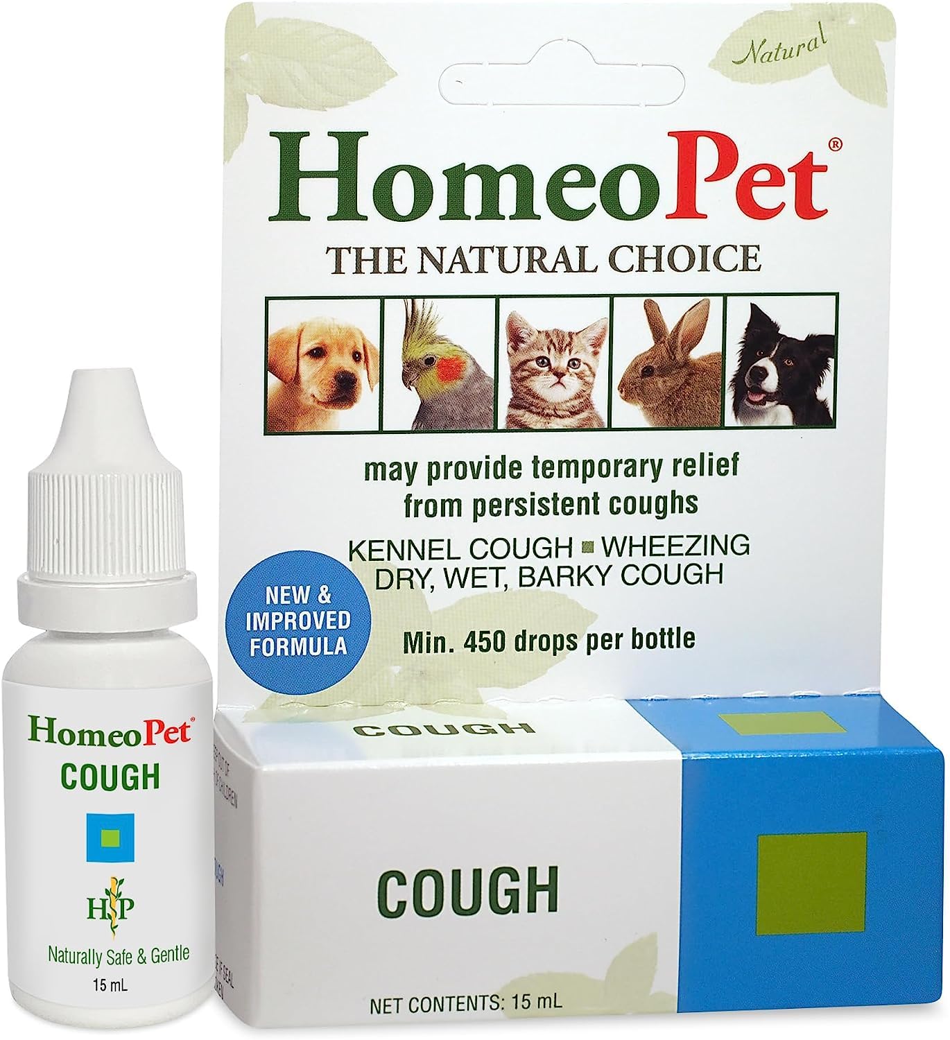 HomeoPet 2 Pack of Cough, 15 milliliters each, Homeopathic Remedy for Pets' Coughs and Colds