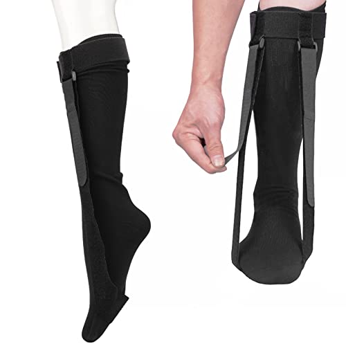 Sock Splints for Plantar Fasciitis, Night Splint Sock Pain Relieving Dual Strap Design Dorsiflexion Night Splint Compression Socks L