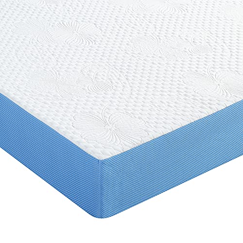 Oleesleep 6 Inch Ventilated Gel Infused Memory Foam Mattress, CertiPUR-US Certified, Blue,Twin