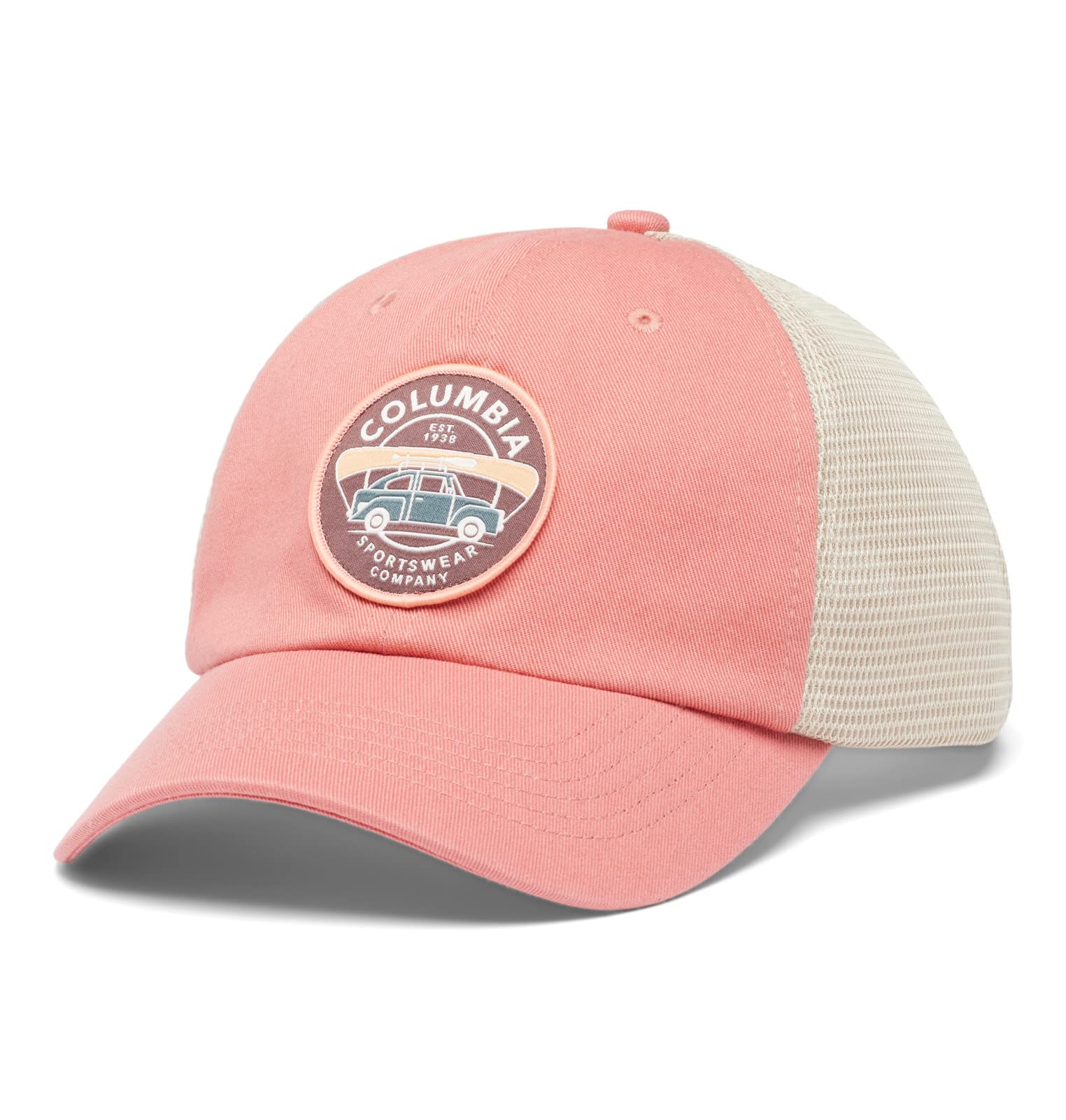 Columbia Unisex Patch Dad Cap, Dark Coral/Journey to Fun, One Size