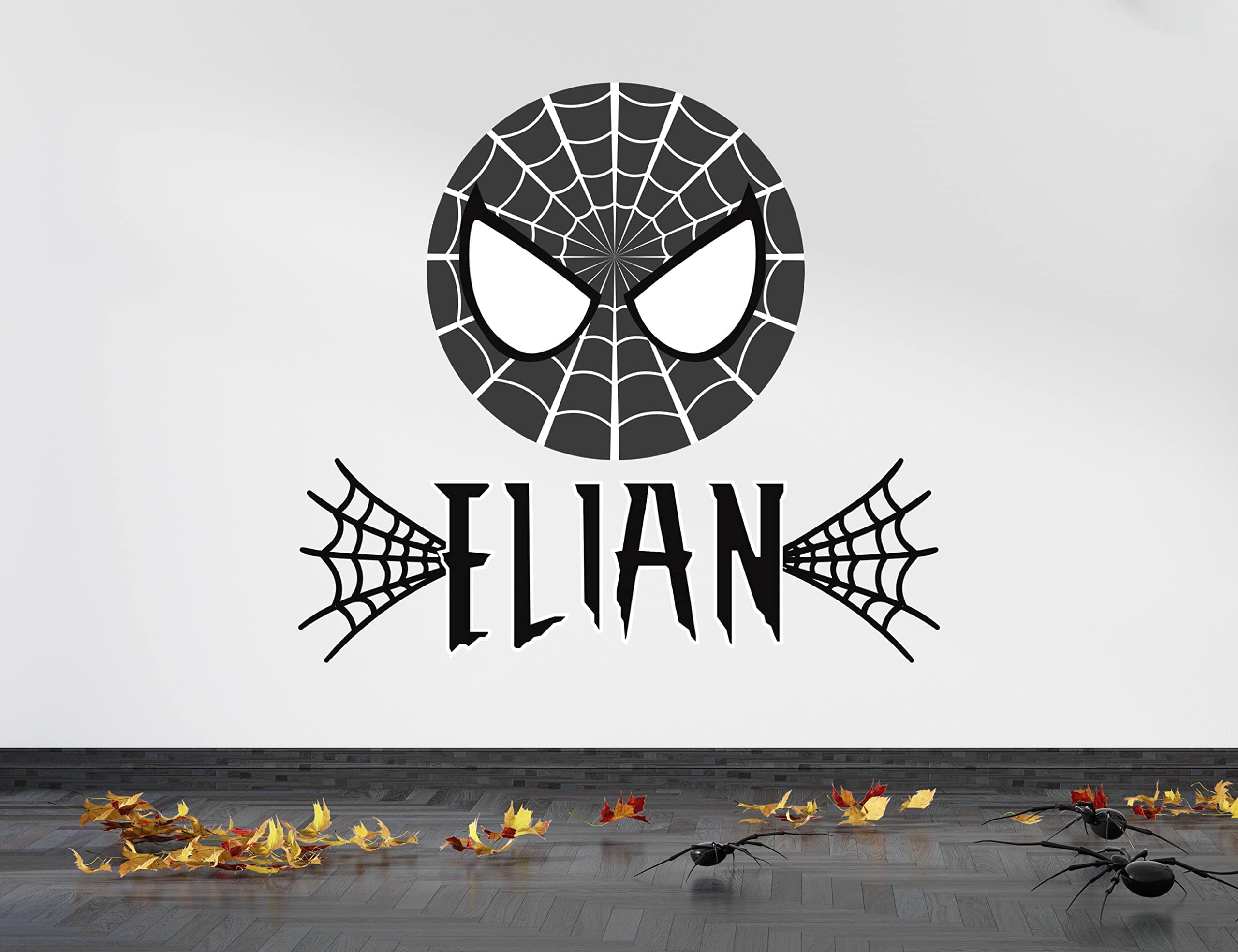 Kyle Cornhole Spider Nursery Wall Decal - Name Letters for Wall Decor - Superheroe Personalized Name Stickers - Custom Vinyl Lettering - Kids Name Decals for Boys KA1509, Green