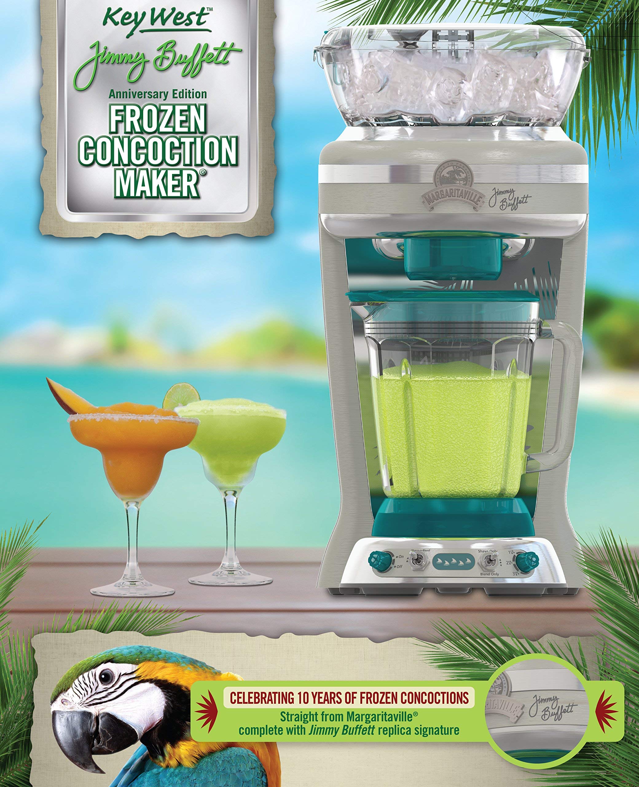 Margaritaville DM1946-000-000 Jimmy Buffet Signature Edition Frozen Concoction Maker, DM1946, Metallic (Renewed)