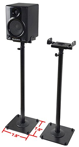 VideoSecu 2 Heavy Duty PA DJ Club Adjustable Height Satellite Speaker Stand Mount - Extends 26.5" to 47" (Compatible with Bose, Harmon Kardon, JBL, KEF, Klipsch, Sony, Yamaha, Pioneer and Others) 1B7