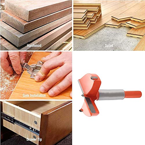 Hegebeck Forstner Drill Bits 2.4" Woodworking Hole Saw Cutter Drilling Boring Bit Cutter for Wood Plastic Plywood Splint 1Pcs (Orange)