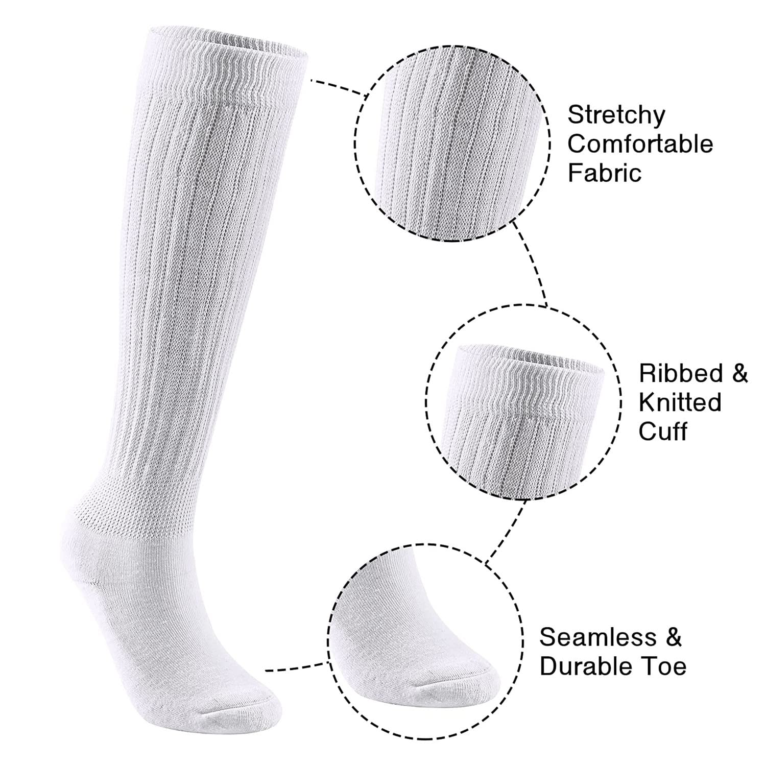 Colyltoy 2 Pair Womens Slouch Socks, Soft Stacked Scrunch Socks,Cotton Slouchy Socks for Women Size 9-11