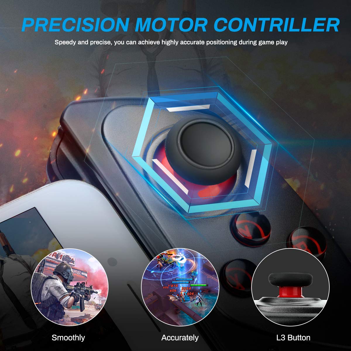 CestMall Bluetooth Mobile Gamepad, Joystick, Compatible with Nintendo Switch, Supports Android 6.0 & iOS 11.0 or Above, 11-Inch Range, 380mAh Battery, USB Charging