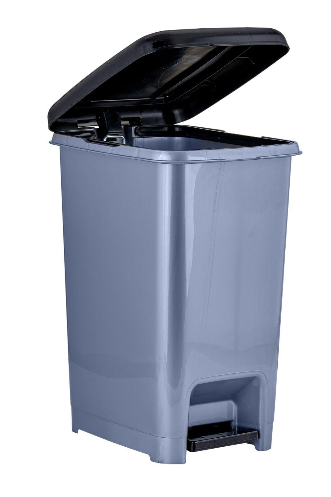 Generic VcJta 10 Qt. Slim Pedal Trash Can - Grey with Black Step-On Lid - Space-Saving Waste Bin Ideal for Kitchen, Bathroom - Sturdy & Hygienic, E285131590759