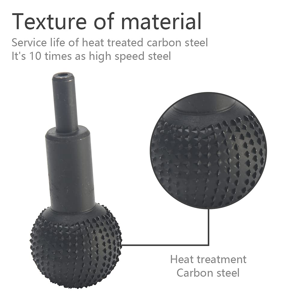 GEZICHTA Extreme Sphere Rotary Drilling Bits Grinding Head Rotary Grinding Head Woodworking Attachment Rotary Burr Grinding Head for Wood Marking, Carving, Engraving(40mm)(Black,Size:40mm)