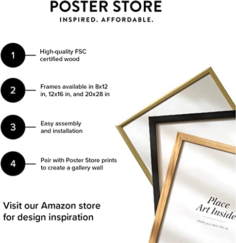 Poster Store 8x12 Oak Wood Picture Frame