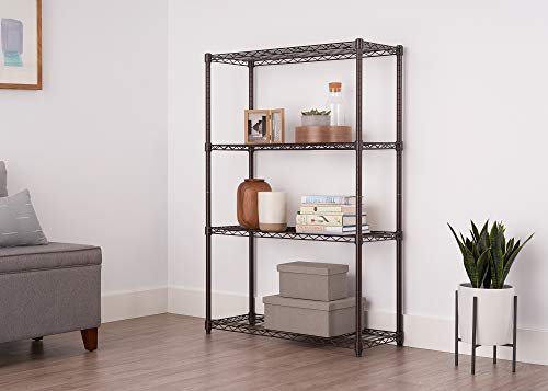 TRINITY 4-Tier NSF Wire Shelving Rack, 36 by 14 by 54-Inch, Bronze