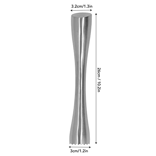 Stainless Steel Cocktail Muddler Food Grade Ergonomic One Piece Forging Drink Muddler for Kitchen Bar Kitchen Muddler Tool(Long Handle Model)