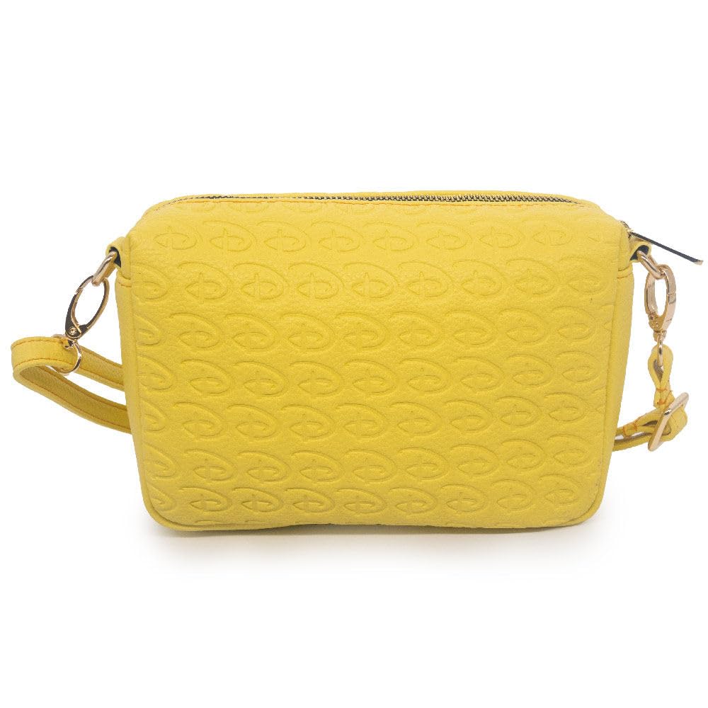 Disney Bag, Cross Body, Rectangle, Disney Signature D Debossed PU with Gold Metal D Icon, Yellow, Vegan Leather