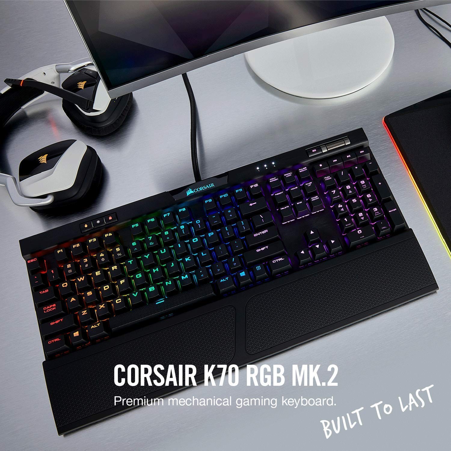 Corsair K70 RGB MK.2 Mechanical Gaming Keyboard — CHERRY® MX Red (Renewed)