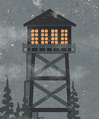 Forest Wilderness Art Print - 18 x 24 Nature Woods Trees Landscape Unframed Artwork Night Sky Lookout Tower Crescent Moon Outdoor Inspiration Poster Calming Peaceful National Park Decor