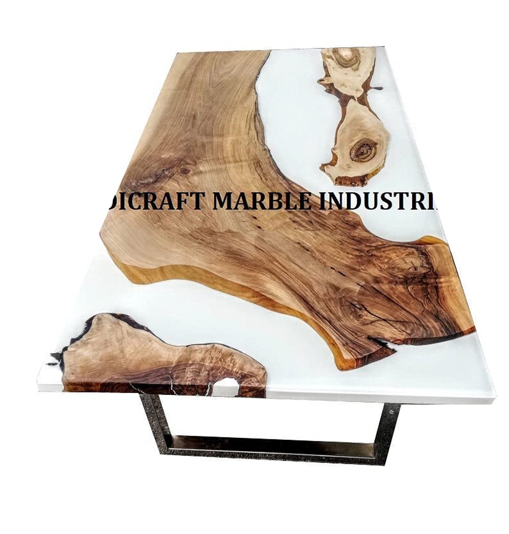 Epoxy Table, Epoxy Resin River Table, Live Edge Wooden Table, Natural Wood,Dining Table, Natural Epoxy Table, Resin Table 54" x 27" Inch