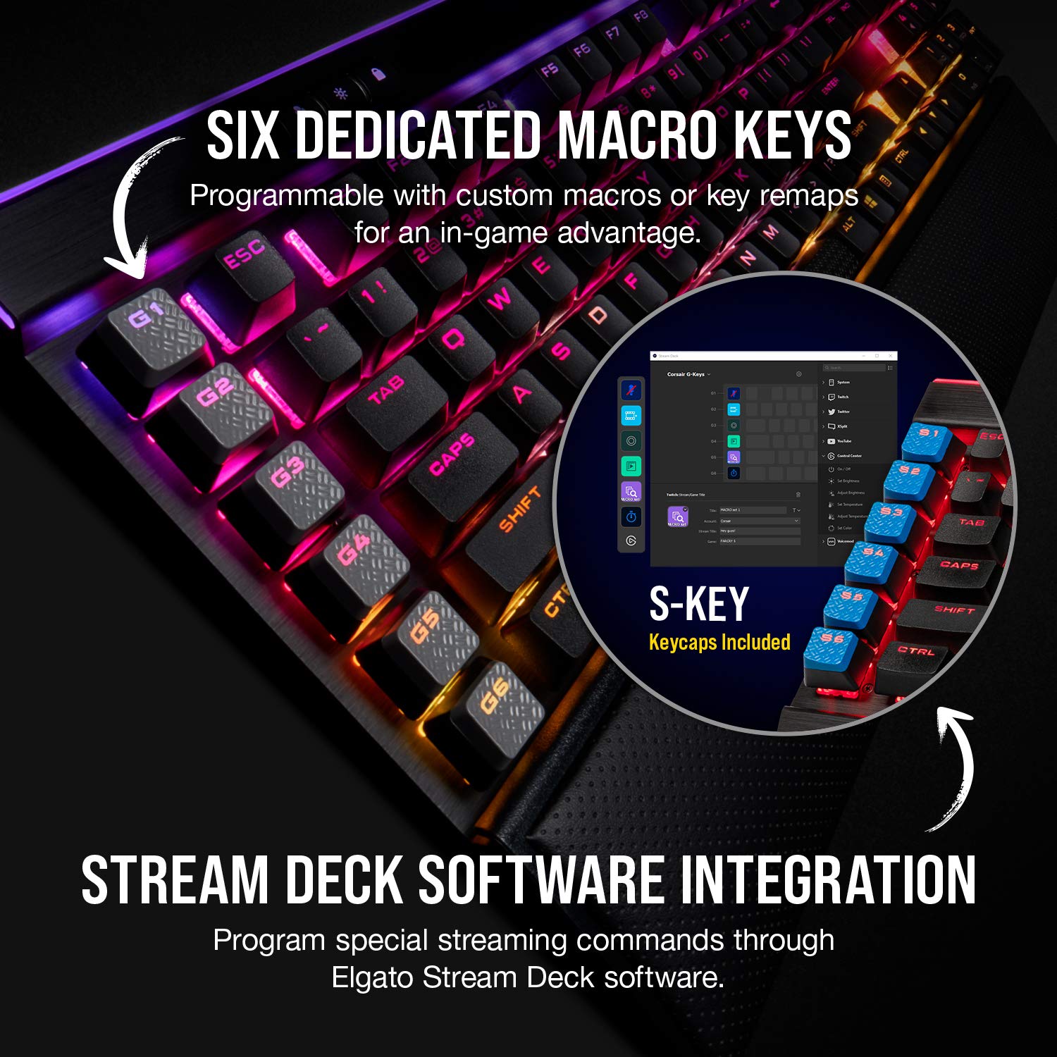 Corsair K95 RGB Platinum XT Mechanical Gaming Keyboard, Backlit RGB LED, Cherry MX RGB Brown, Black (Renewed)