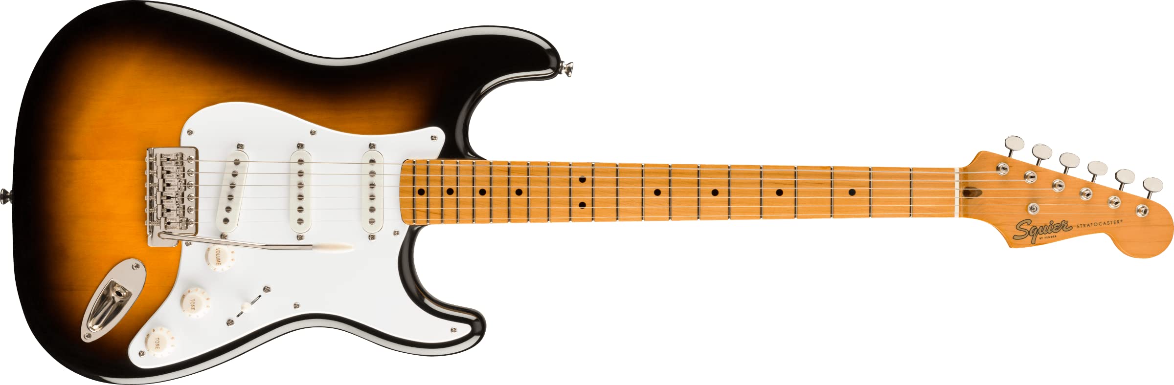 Squier Classic Vibe 50s Stratocaster Electric Guitar, with 2-Year Warranty, 2-Color Sunburst, Maple Fingerboard