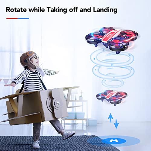 Potensic 2 Pack Mini Drones, RC Quadcopter for Kids Beginners with IR Battle Mode, 3D Flip, Circle Fly, Self-Rotate, 3 Speeds, Headless Mode, Altitude Hold, Flying Toy Gift for Boys Girls (Red, Blue)
