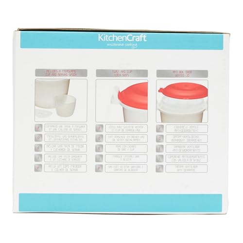 KitchenCraft Rice Cooker - Microwave Steamer, BPA Free Plastic, 1.5 Litre, White/Red