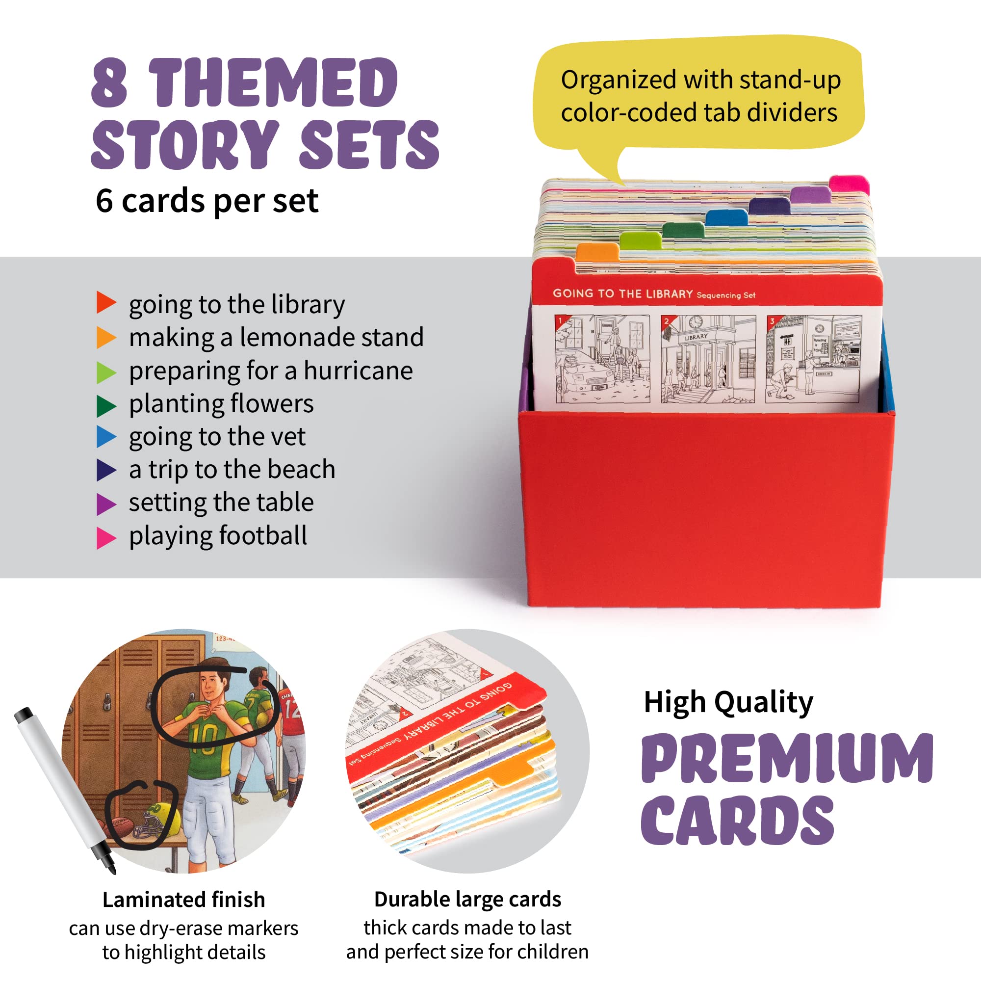 Sequence Cards for Storytelling, Speech Therapy Game, Special Education Materials, Sentence Building, Problem Solving, Improve Language Skills Sequence Cards, Autism Game, Picture Cards, SEL