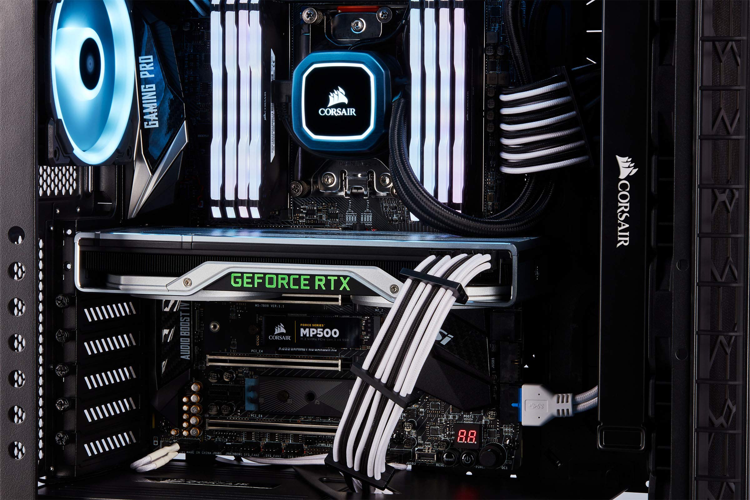 CORSAIR Premium Individually Sleeved PCIe (Single Connector) Cables – White, 2 Yr Warranty, for Corsair PSUs