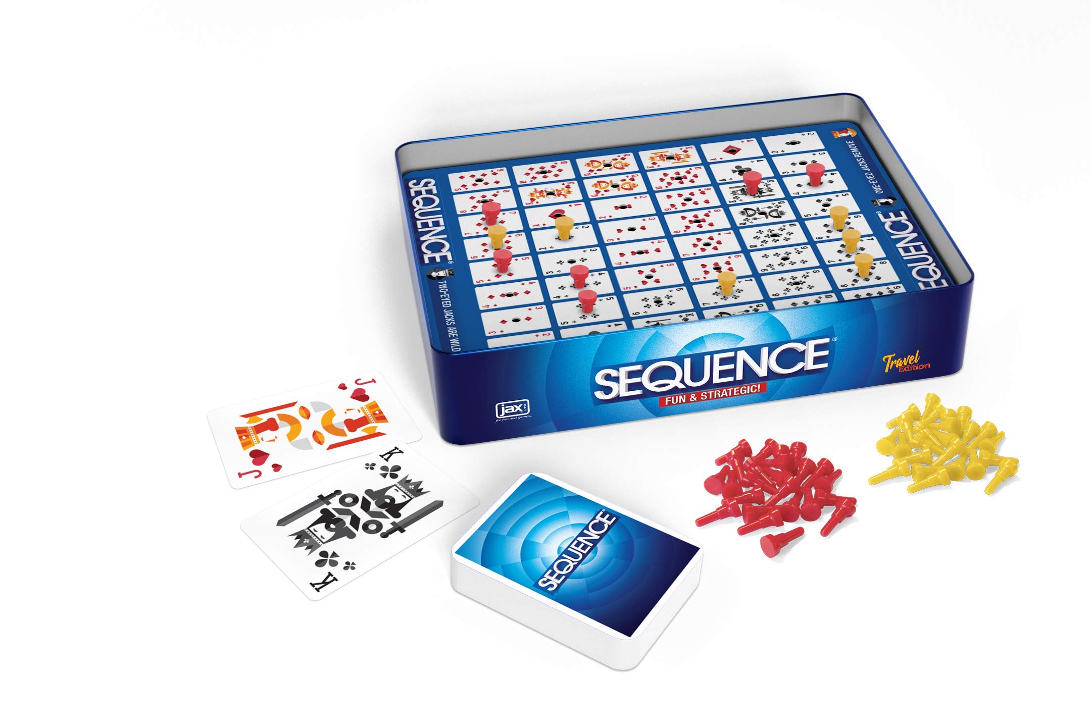 Sequence Travel Tin - The Exciting Strategy Game in A Compact Tin by Jax , Blue