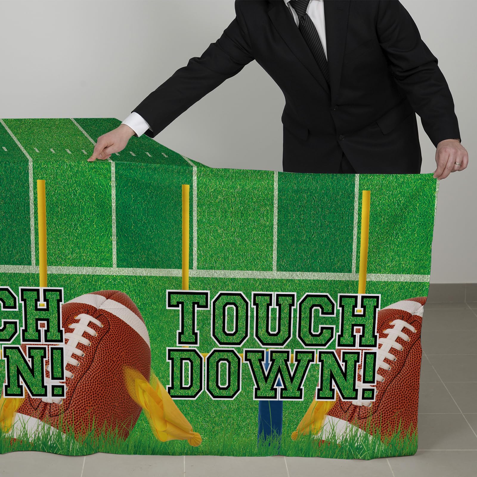 Gatherfun 2-Pack Football Party Decorations β Touchdown Tablecloth Set, 54x108 Disposable Plastic Covers for Game Party, Birthday Party & Football-Themed Favors