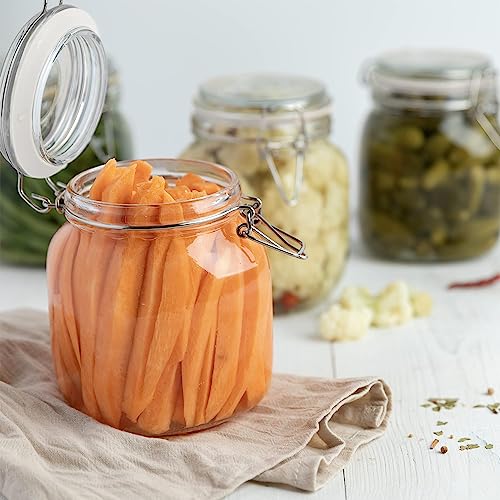 Galashield Glass Jars with Lids Food Storage Jars with Airtight Lids Leak Proof Glass Canisters Kitchen Jars [33 oz]