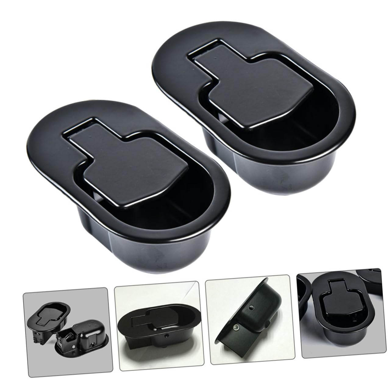 CIYODO 2pcs Versatilen Chair Pull Handle Metal Handle Part Black Lounge Chair Black Recliner Metal Legs for Furniture Recliner Pull Handle Replacement Aluminum Alloy