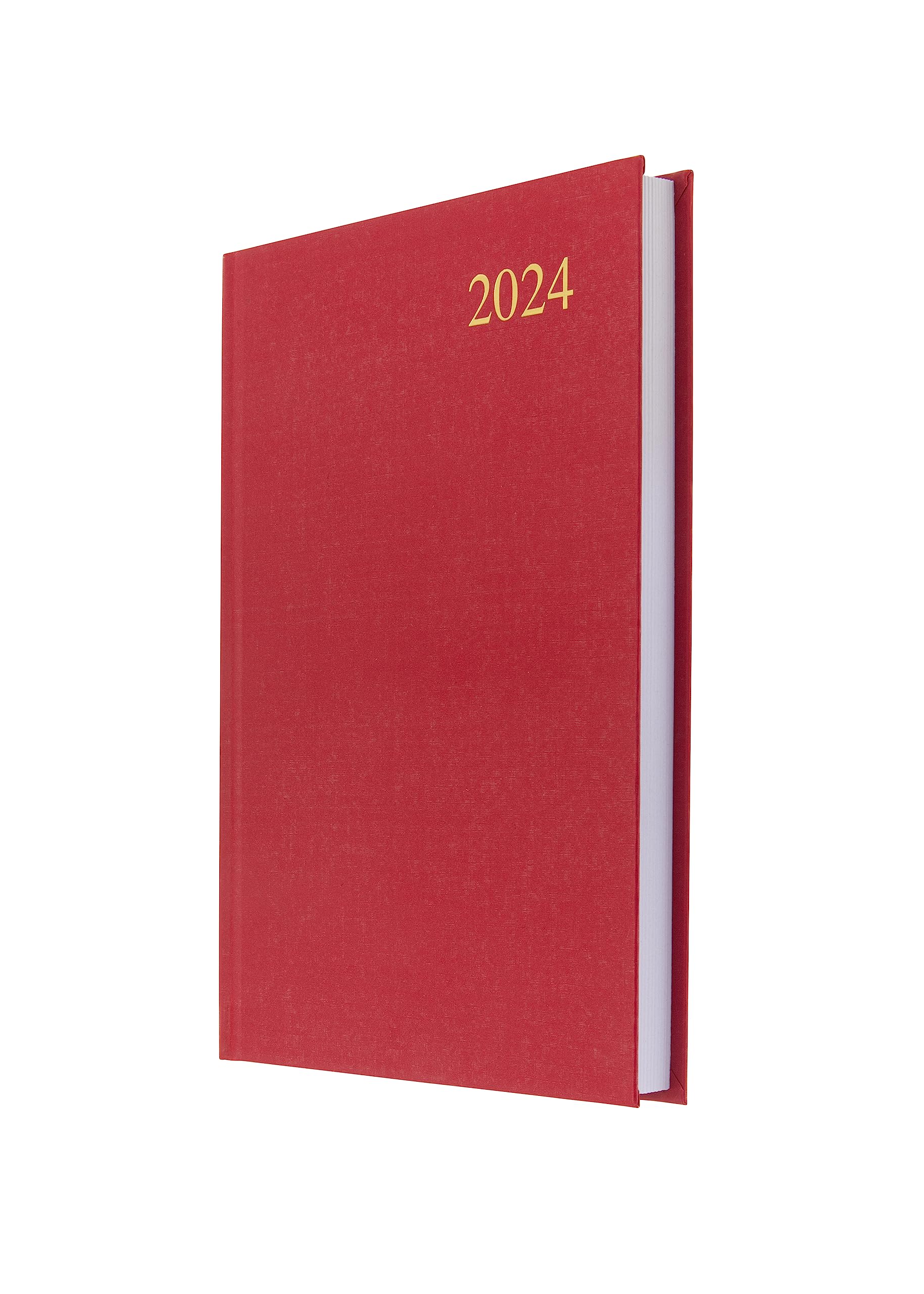 Collins Essential 2024 Daily Planner - Recycled Paper - Daily Calendar 2024 Page A Day Diary, Journal & 2024 Planner - Business, Office, Academic and Personal Planner 2024 (A5 Size Red)