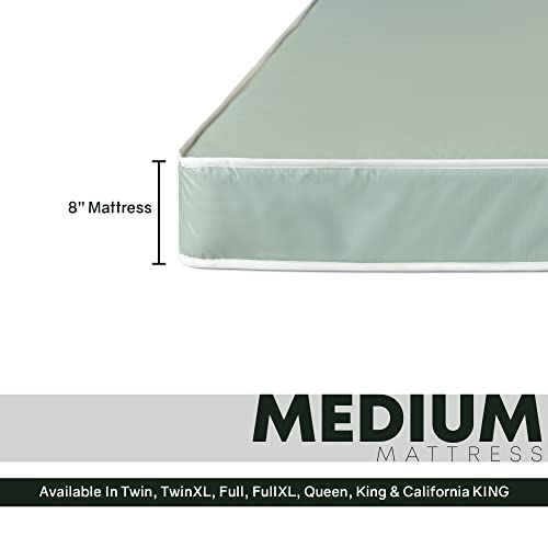 Mattress Solution Double Sided Tight top Waterproof Vinyl Innerspring Mattress, Twin XL, Green