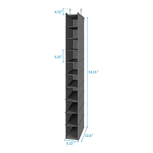 MAX Houser Hanging Closet Organizer, Hanging Sweater Organizer,Foldable Hanging Shelves for Closet