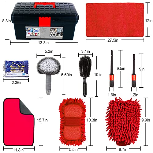 LIANXIN Car Interior Cleaning Kit - Car Cleaning Kit &- Car Wash Kit-Car Wash Cleaning Tools Kit with Car Wash Brush Mop and Microfiber Towels