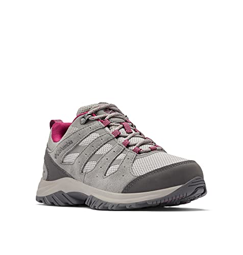 Columbia Women's Redmond III Waterproof Hiking Shoe, Titanium Titanium/Red Onion, 8 Wide