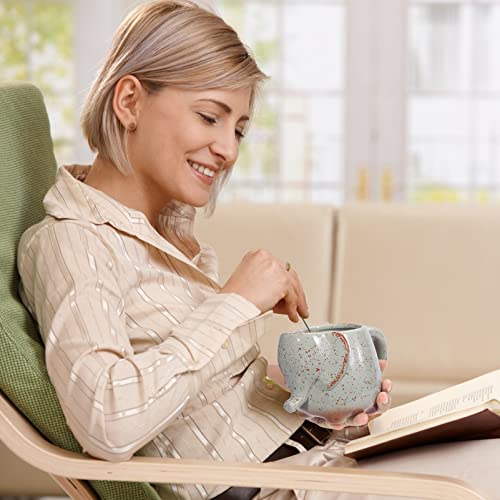 LIAVOEIZ Elephant Tea Mug with Tea Bag Holder,Elephant Tea Cup