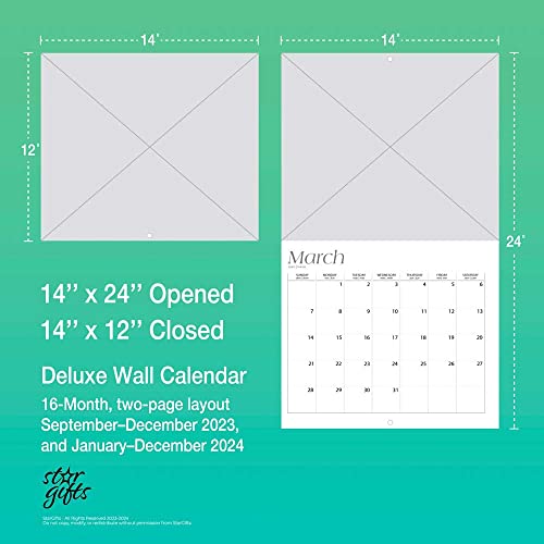 Corvette OFFICIAL | 2024 14 x 24 Inch Monthly Deluxe Wall Calendar | Sticker Sheet | StarGifts | Chevrolet Motor Muscle Car