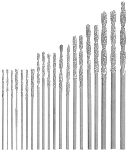 Drixet Diamond High Speed Steel (HSS) Twist Drill Bit Set - 20 Heavy Duty Twisted Bits, Metric Sized Micro Bits for Drilling Small Tiny Holes in Wood, Soft Metal, Plastic, Jewelry