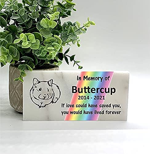 Guinea Pig Rainbow Memorial Stone - Real Stone Personalized by Florida-Funshine