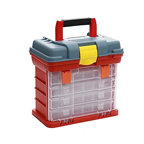 Cofnyz Storage Tool Box Multifunction 4 Layers Plastic Box Large Fishing Box Screw Parts Storage Box Storage Fishing Lures Box Accessories Tool Box