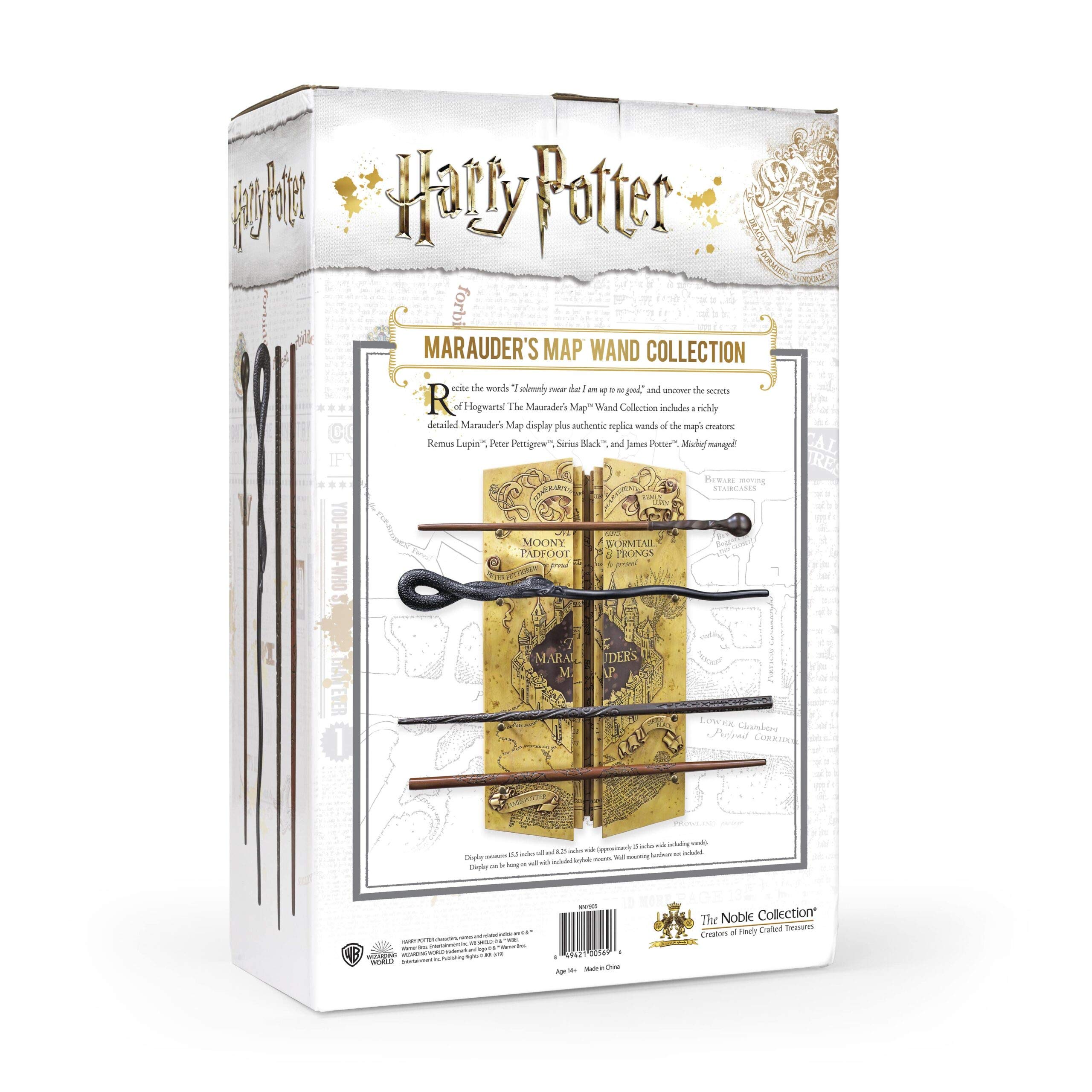 The Noble Collection Harry Potter Marauders Wand Set with Display Stand - 31.5in (43cm) 4 Wizard Wands with Marauders Map Display Stand - Officially Licensed Film Set Movie Props Wands Gifts