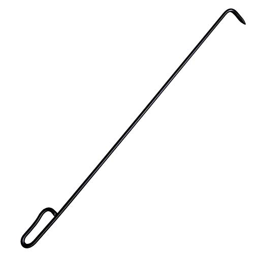 Fierywater 40-Inch Long Fire Poker by One Piece Solid Steel - Heavy Duty Fireplace Poker, Anti-Rust Black Coated Big Fire Stick
